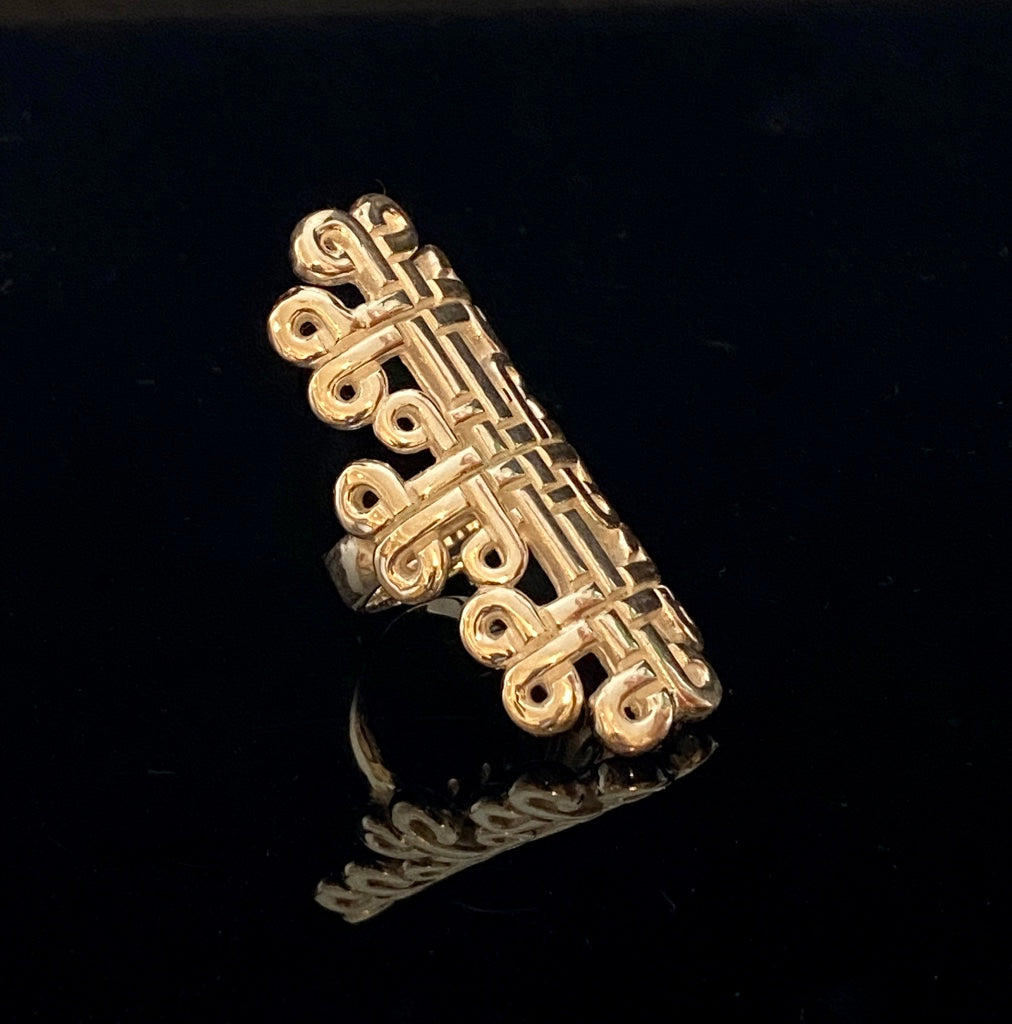 INTERWOVEN COPTIC MOTIF PANEL RING – TayJewellery